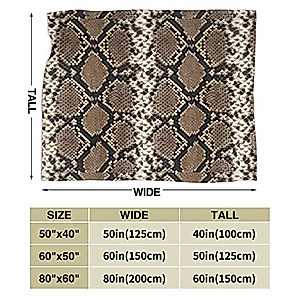 Snake Skin Blanket Air Conditioning Blanket Blanket Soft, Cool Throw Blanket Flannel Animal Blanket(80"x60")