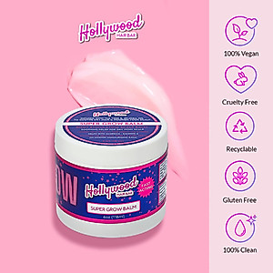 Hollywood Hair Bar Super Grow Scalp Balm - Revitalizing Scalp Balm, Vegan and Cruelty Free, 4 oz