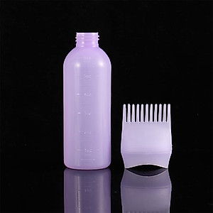 2PCS Root Comb Applicator Bottle, Empty Bottle Styling Tool Dyeing Shampoo Bottle, Hair Dye Applicator Brush Bottles Dyeing Shampoo Bottle (Purple&Pink)