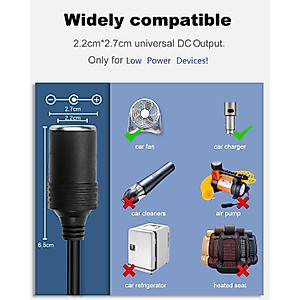 12V DC Power Supply 2A 24W 120V AC to DC Converter 12V Power Adapter with Car Cigarette Lighter Socket Adapter for Car MP3 MP4 Player Fan Dash Cam Shaver etc.