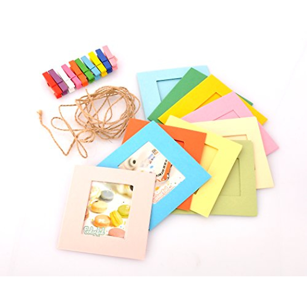 10 Pcs Paper Photo Frame Set for Fujifilm Instax Polaroid Mini 8, Mini 7S, Mini 25, Mini 50S, Mini 90 Instant Camera Films