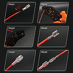 BELLA BAYS 270 Pcs Quick Splice Male and Female Wire Spade Connectors Crimp Terminal Block with Insulating Sleeve Assortment Kit for Electrical Wiring Car Audio Speaker-2.8/4.8/6.3mm