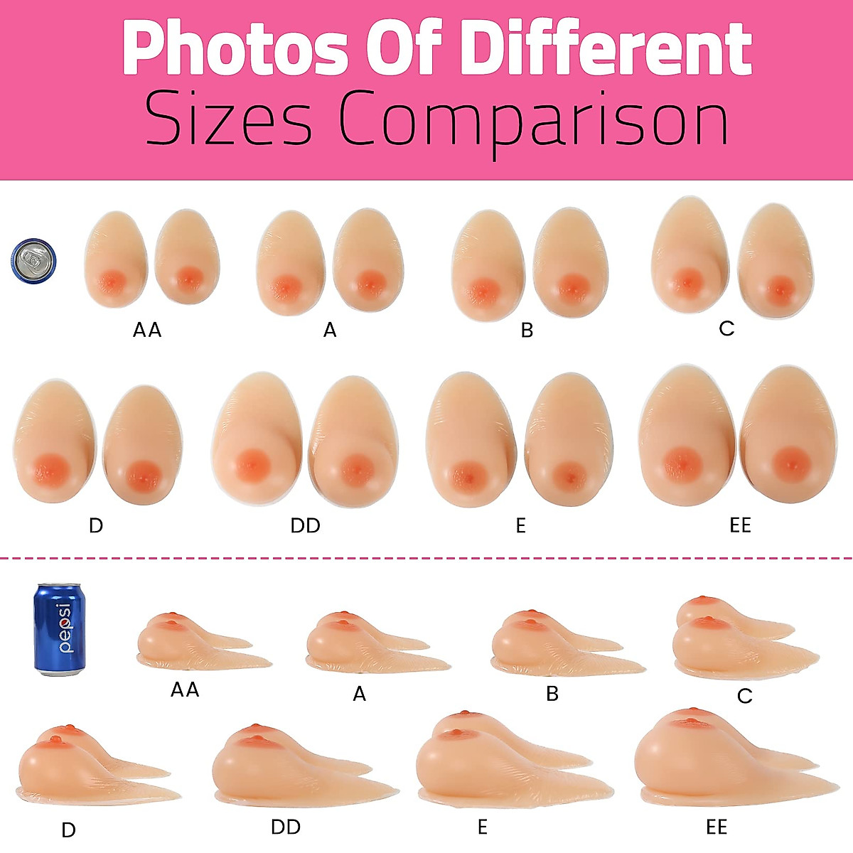 Vollence B Cup Long Tail Shape Silicone Breast Forms Fake Boobs Crossdresser Transgender Cosplay Mastectomy Prosthesis Bra Pad Enhancers