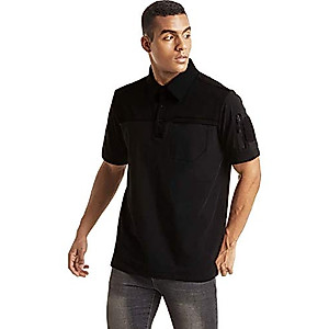 Tactical Shirts T-Shirts for Men Short Sleeve T-Shirt Mens Cotton Pique Polo Shirt Dry Fit Summer Golf Shirts for Work Fishing