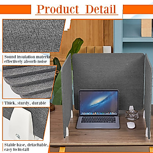 6 Packs Desk Divider Privacy Panel 20 x 24 Inch Acoustic Freestanding Desktop Partition Desk Dividers for Office Student Test Dividers Sound Proof Dividers Reducing Noise Visual Distractions (Gray)
