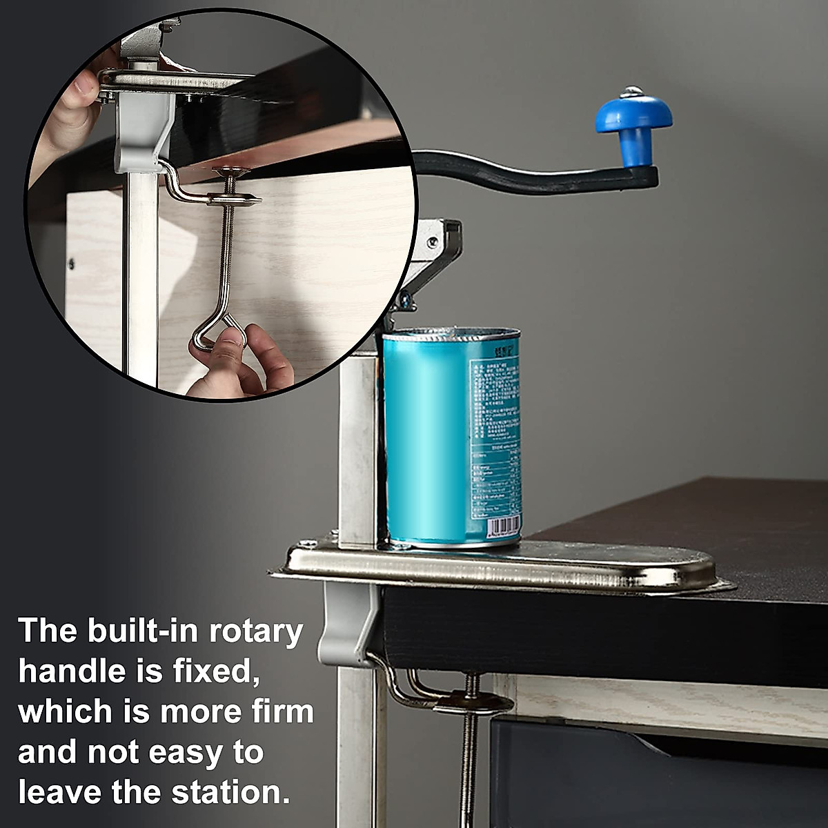 Erinaik Commercial Can Opener Heavy Duty for #10 Cans, 23.2” Manual Table Can Opener with Plated Steel Base for Large Cans Up to 18” Tall, for Restaurant Hotel Bar Compatible with Edlund