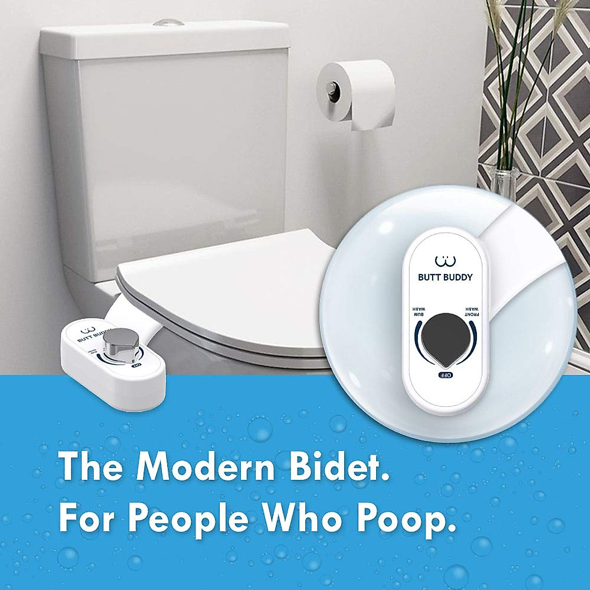 BUTT BUDDY Duo (2 Pack) - Bidet Toilet Seat Attachment & Fresh Water Sprayer (Easy to Install, Dual-Nozzle Cleaning, Non-Electric, Sanitary Bathroom)