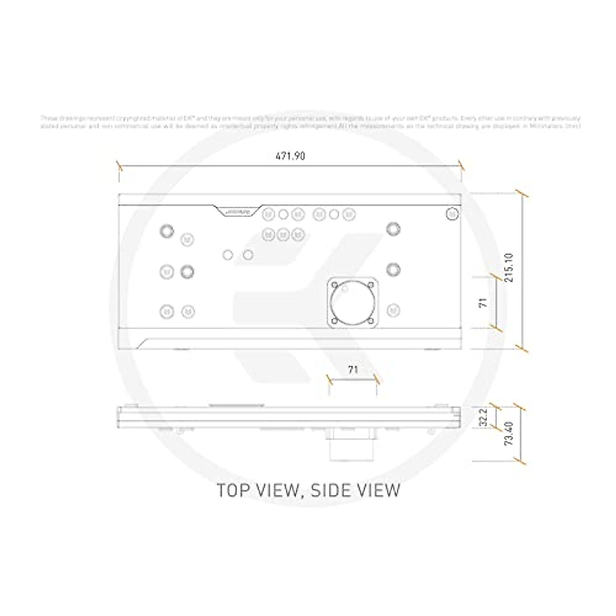 EKWB EK-Quantum Reflection 2 PC-O11D XL D5 PWM Distibution Plate, D-RGB, Plexi