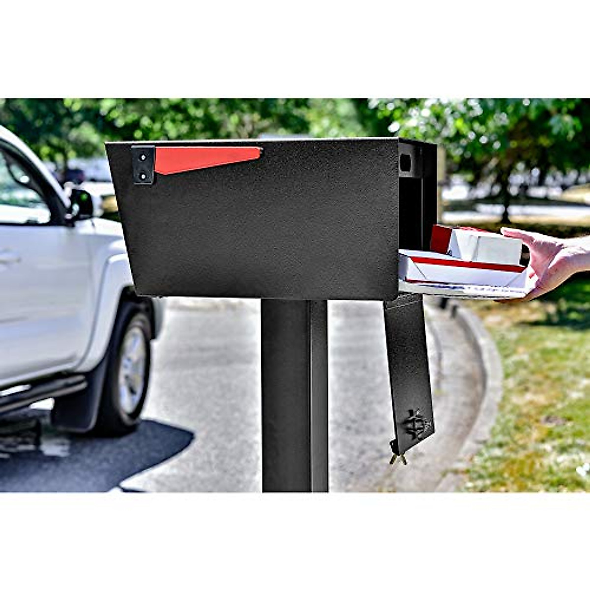 Mail Boss 7526 Mail Manager Street Safe Locking Security Mailbox, Black