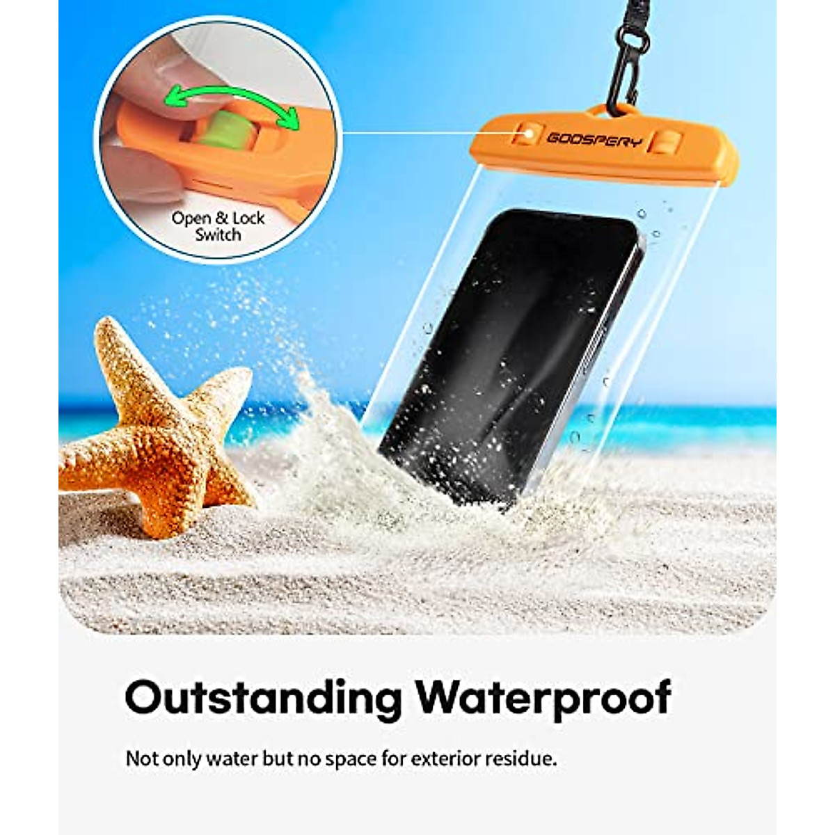 GOOSPERY [4-Pack] Universal Waterproof Phone Pouch, Underwater Cellphone Dry Case Beach Bag Compatible with iPhone 14 13 12 11 Pro Max Mini Xs XR, Galaxy S23 S22 S21 S20 Ultra Note20 up to 6.8"