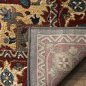 SAFAVIEH Summit Collection 8' x 10' Dark Grey / Red SMT293A Traditional Oriental Non-Shedding Living Room Bedroom Dining Home Office Area Rug