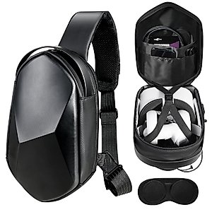 sarlar Large Carrying Case Compatible with KIWI Design, BOBOVR M2/M3/S3 Pro, VZNEK, Saqico, Bioherm, DESTEK QH3 SUPERUS and All Third Party with Head Strap Battery for Oculus Meta Quest 2/Quest 3