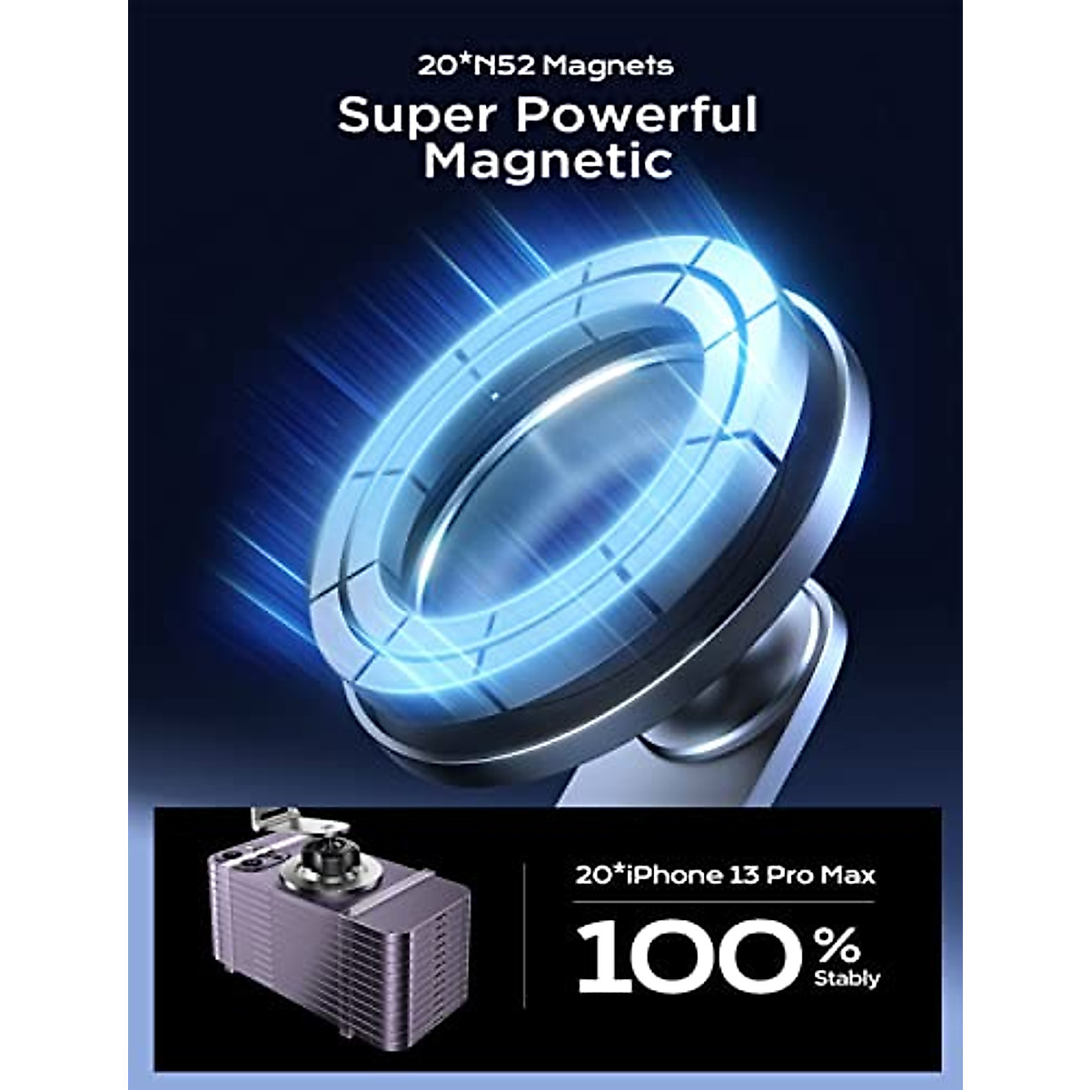 LISEN for Tesla Phone Mount Holder, for MagSafe Car Mount [20 Strongest Magnets] 2023 Tesla Model 3/Y/X/S Accessories, Adjustable Tesla iPhone Mount Compatible with iPhone 14 13 12 Pro Max Plus