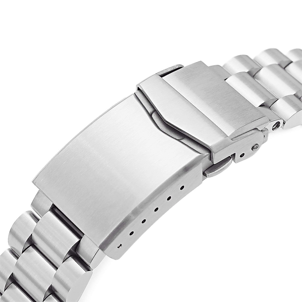MiLTAT 22mm Endmill Watch Band compatible with Seiko 5 Sports SRPD51 SRPD55 SBSA003, V-Clasp, Brushed