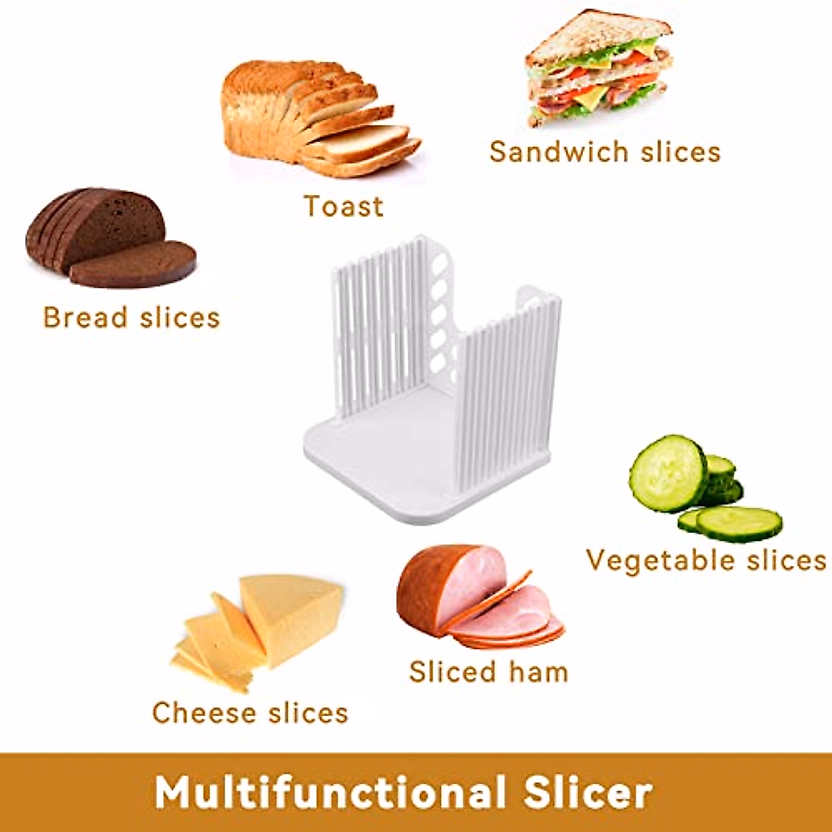 Bread Slicer, 10mm/20mm Adjustable Bread Slicer Foldable Bread Slicing Guide Kitchen Sandwich Bread Slicer for Homemade Bread Baking Accessories