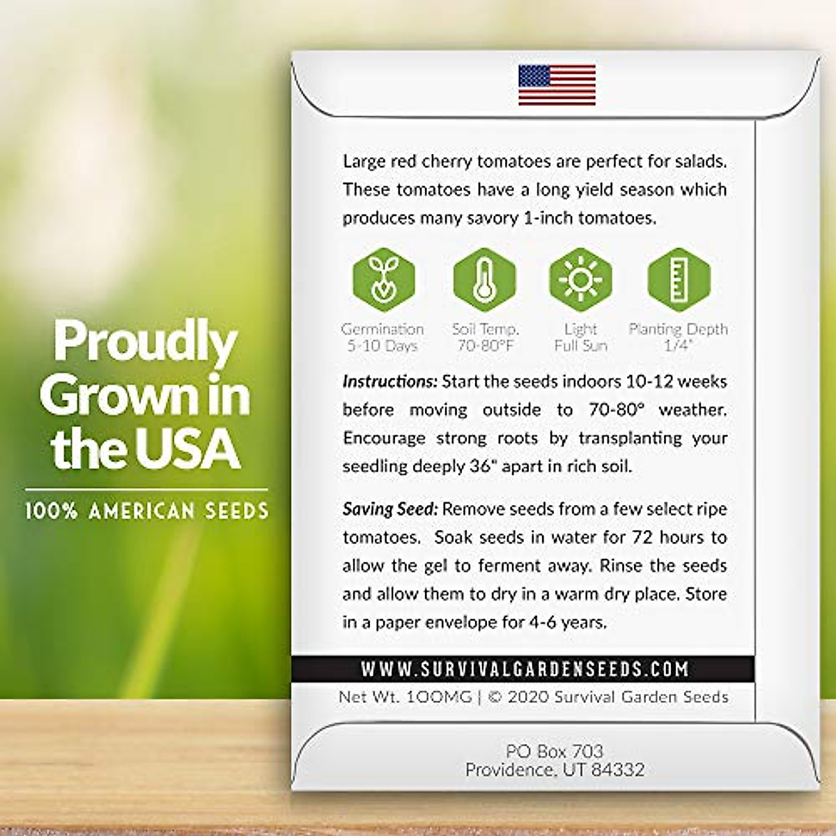 Survival Garden Seeds - Large Red Cherry Tomato Seed for Planting - Packet with Instructions to Plant and Grow Tomatoes in Your Home Vegetable Garden - Non-GMO Heirloom Variety