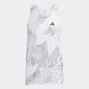 adidas Men's Adizero Singlet, White/Dash Grey/Grey, X-Small