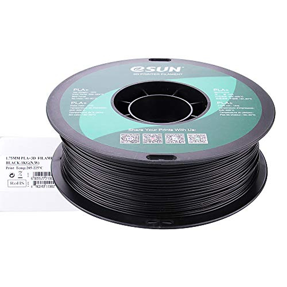 eSUN PLA PRO (PLA+) 3D Printer Filament, Dimensional Accuracy +/- 0.03mm, 1kg Spool, 1.75mm, Black