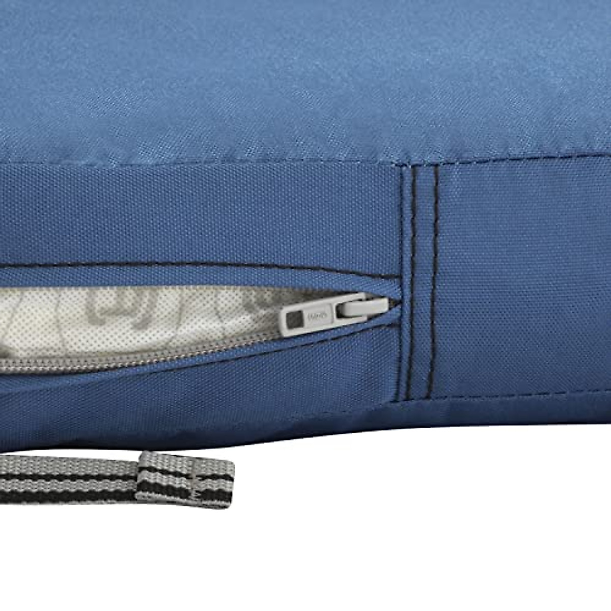 Classic Accessories Ravenna Water-Resistant 25 x 22 x 4 Inch Patio Back Cushion, Empire Blue