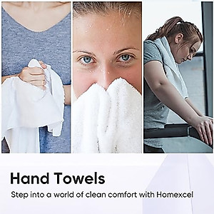 HOMEXCEL White Hand Towels for Bathroom 12 Pack, Highly Absorbent Microfiber Hand Towel, Multipurpose Gym Towels Camping Towels Spa Towels Hotel Towels, Soft and Quick Drying Hand Towel 15 x 25 inches