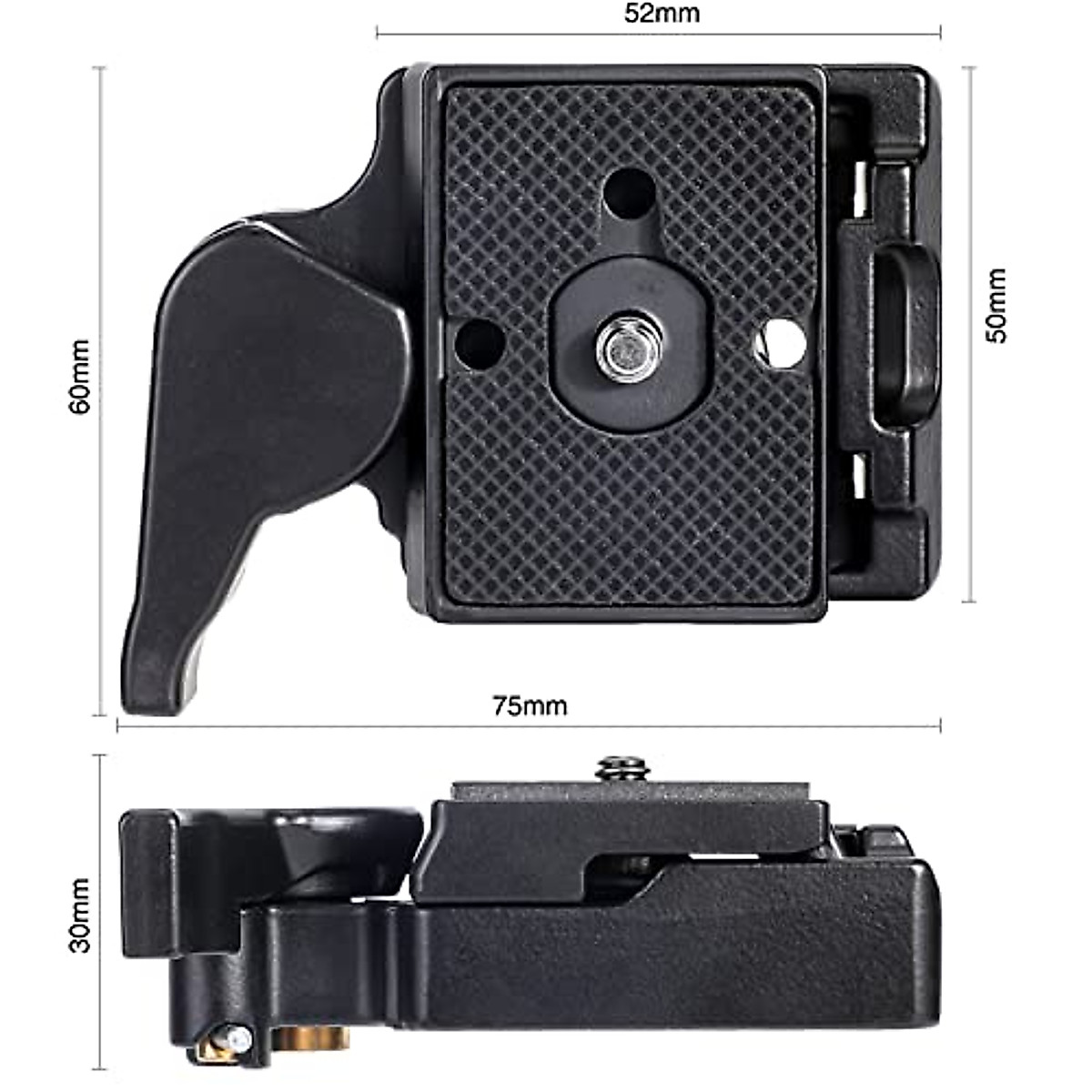 Konsait Black Camera 323 Quick Release Plate with Special Adapter (200PL-14) use for Manfrotto 323(New Version)