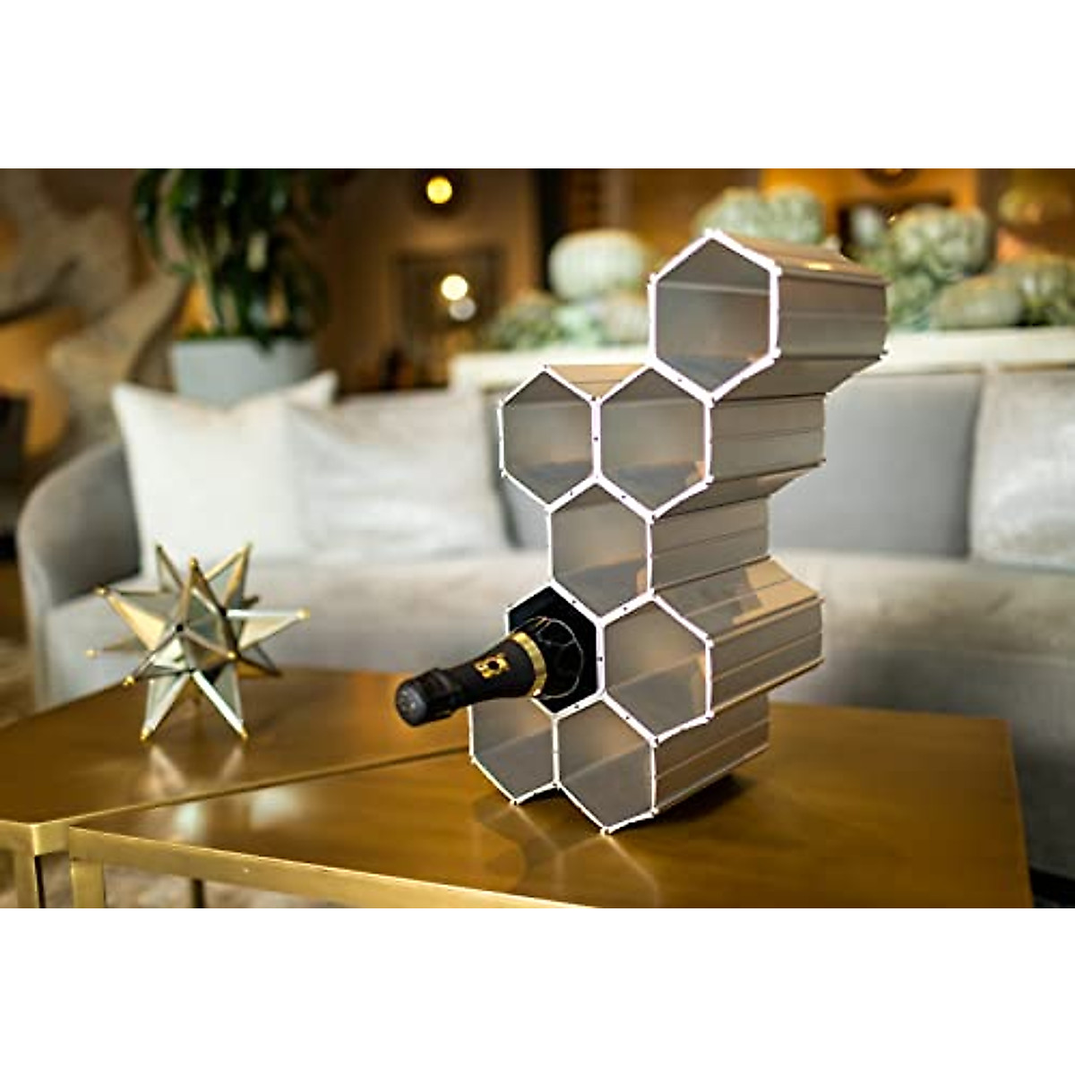 WineHive Bundle - 2 Items Cell Modern Modular Wine Storage System - 20 Cell with Wall Mount Hardware Kit - Black
