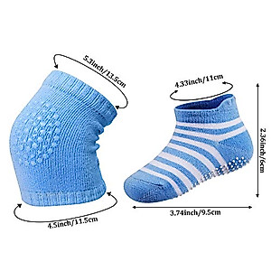12 Pairs Baby Crawling Anti-Slip Knee Pads Non-Slip Ankle Sock Knee Pad for Baby ()