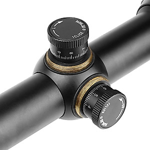 Beileshi 6-24X50 AOEG Optics Hunting Rifle Scope Red & Green Illuminated Crosshair Gun Scope with Flip Up Scope Covers