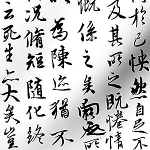 Spoonflower Fabric - Ancient Chinese Characters Small Asian Writing Language Letters Printed on Petal Signature Cotton Fabric by The Yard - Sewing Quilting Apparel Crafts Decor