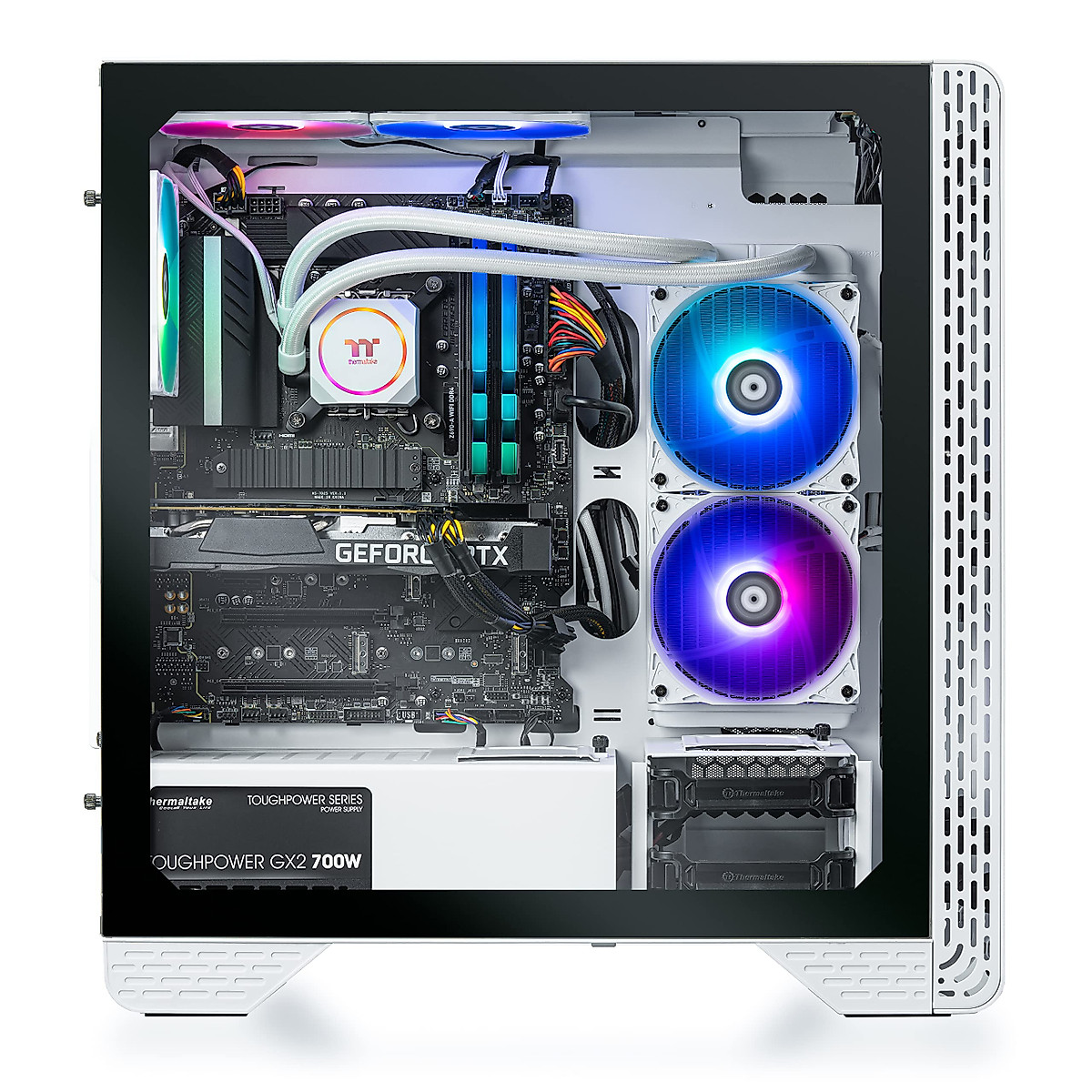 Thermaltake Glacier i360T R4 AIO Liquid Cooled Gaming PC (Intel Core™ i5-12600KF 3.7GHz, ToughRam DDR4 3600Mhz 16GB RGB, NVIDIA® GeForce RTX™ 3060 Ti, 1TB NVMe M.2, Win10 Home) S3GL-Z690-36T-LCS,White