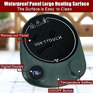 ARISKEY Candle Mug Warmer,Candle Warmer Plate Smart Coffee Mug Warmer Auto Shut Off, Electric Cup Warmer for Candle,Coffee,Tea and Milk 5 Temp Settings Up to 176℉ (Rotation Button)