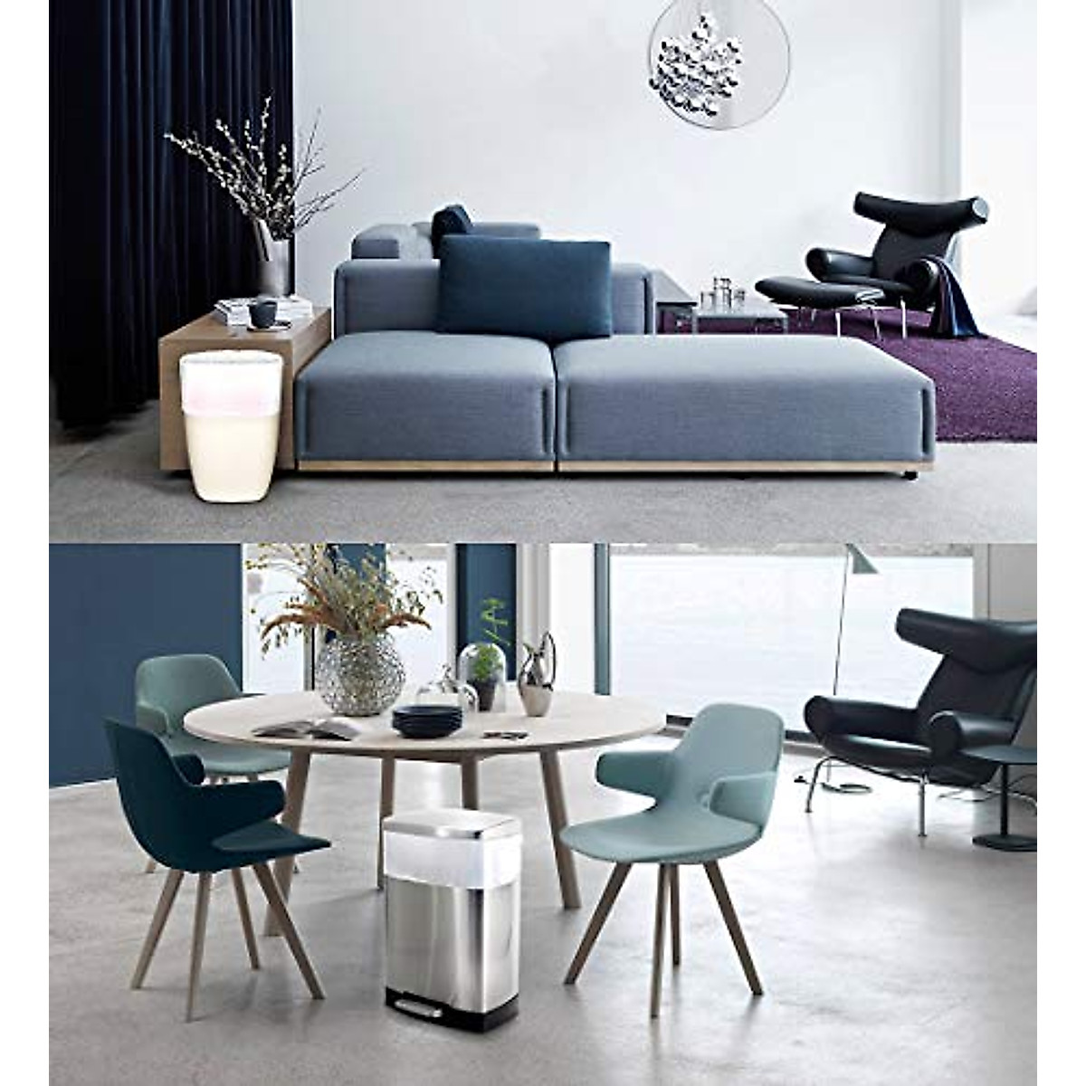 FORID 13 Gallon Trash Bags - Clear Plastic Garbage Bags Medium Tall Trash Can Liners for Kitchen Office Home Waste Bins Unscented One Box with 5 Roll 110 Count 55 Liter