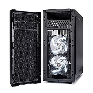 Fractal Design Focus G - Mid Tower Computer Case - ATX - High Airflow - 2X Fractal Design Silent LL Series 120mm White LED Fans Included - USB 3.0 - Window Side Panel - Black