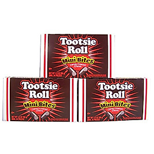 Tootsie Roll Mini Bites Candy Coated Chews Movie Theater Box, 3.5 oz (Pack of 3)