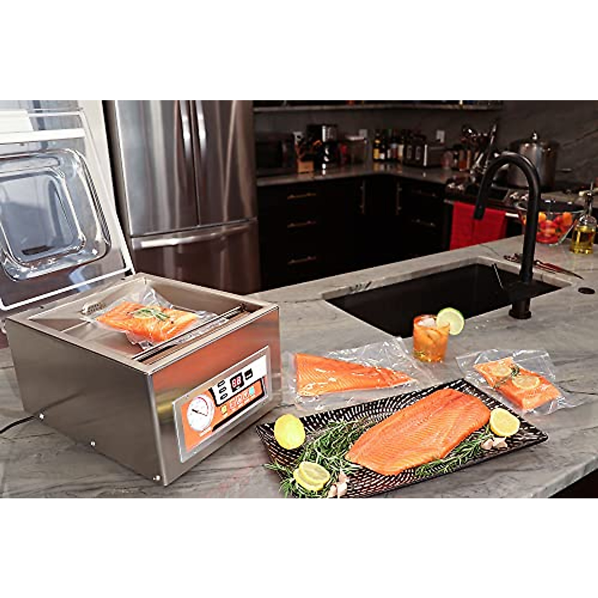 Chamber Vacuum Sealer, CM255, Perfect for Home and Commercial Kitchens, Industrial Grade Packaging Machine with High Powered Pump