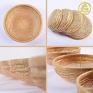 ECO FRIENDLY HOMEWARE VNCK Fruit Holder For Kitchen Countertop, Fruit Bowls For Table Centerpiece, Decorative Bowl, Fruit Bowl For Kitchen Counter (9.8", 11", 11.8", 13.4" diameter, 4 Pcs, Hole)