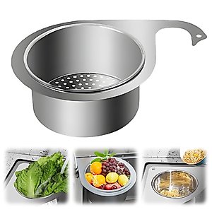 Stainless Steel Swan Sink Strainer Basket, Multi-Functional Drain Basket Quick Drain Kitchen Tools, Swan Drain Basket for Kitchen Sink Hangs on Faucet Fits All Sink, Kitchen Gadgets (1)