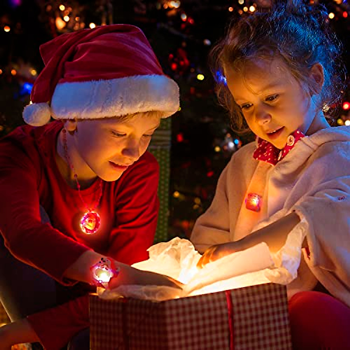 S SWIRLLINE 115 PCS Christmas Party Favors for Kids - Stocking Stuffers Bulk Small Toys Pinata Fillers Goodie Bags Stuffers - Christmas Party Supplies Light Up and Regular Sets