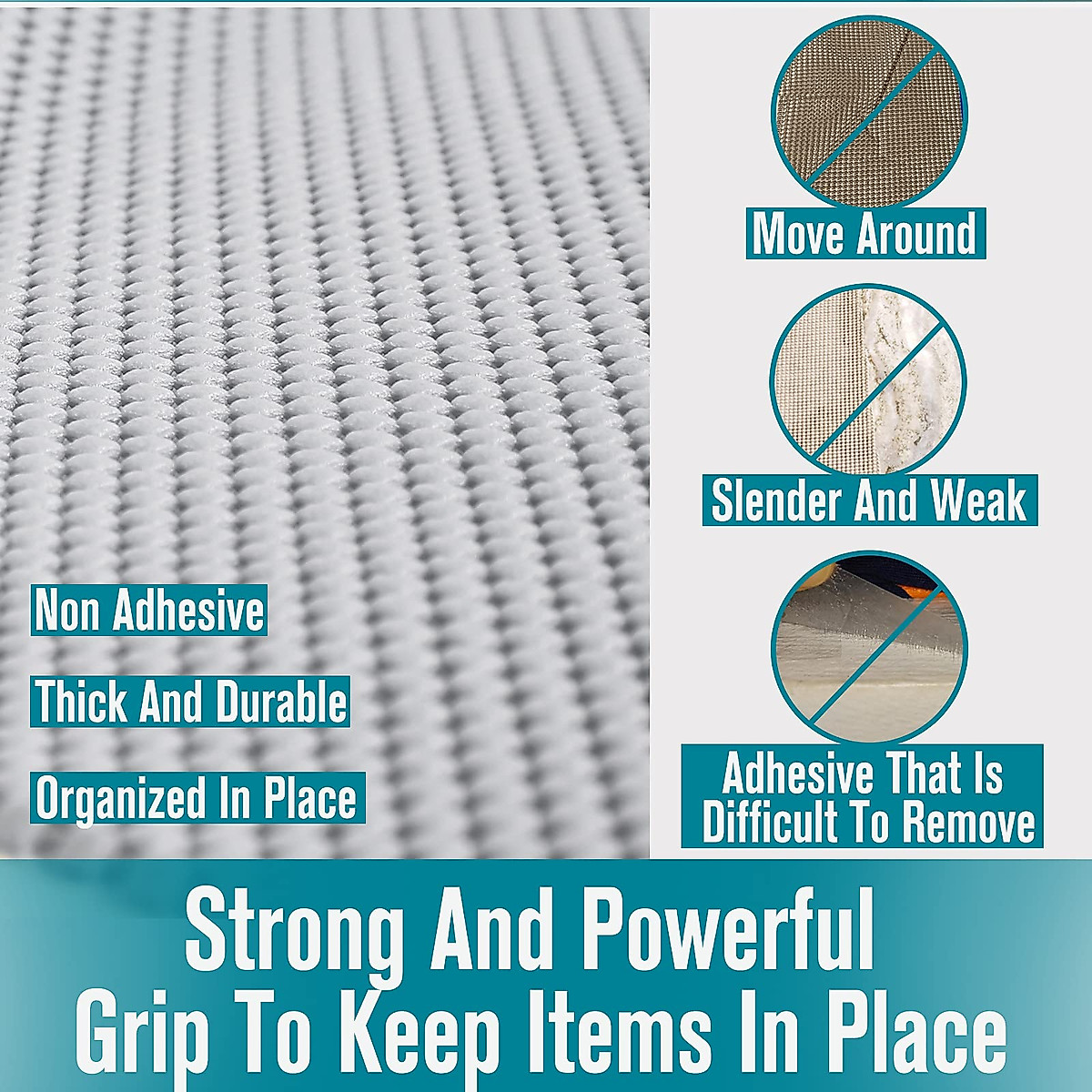 Shelf Cabinet Liner, Drawer Liners Non-Adhesive 12 in X 20 Ft, Strong Grip Non Slip Shelving Liner for Kitchen Cabinets, Easy Install Storage, Drawers, Shelves Kitchenware Tableware Light Gray Liners