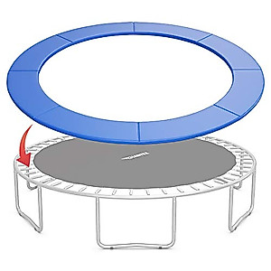 Giantex Trampoline Pad, 8ft 10ft 12ft 14ft 15ft 16ft Trampoline Replacement Safety Pad, No Holes for Pole, Waterproof Trampoline Accessories Spring Cover (8 Ft, Blue)