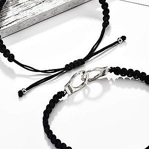 MANVEN Best Friend Friendship Bracelets for 2 Partners in Crime Bracelets for 2 Guy Best Friend Handcuff Matching Bracelet for Women Men Bestie