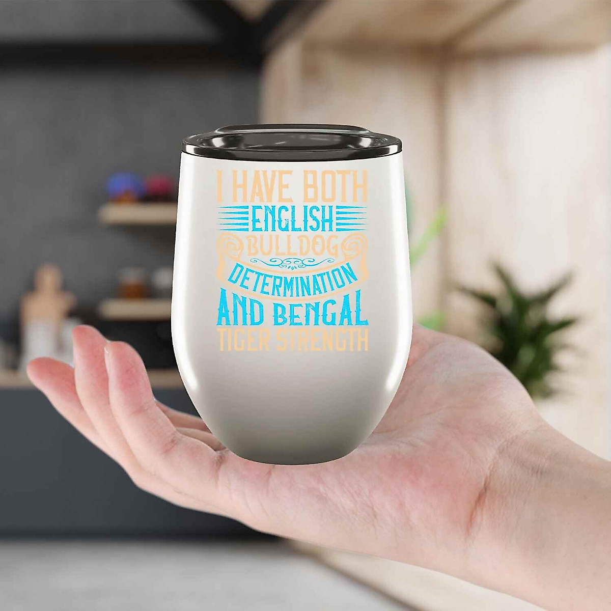 Humorous Gift - Determination And Strength Bulldog Design Gift, Great Grandson's Graduation Present - Of Tenacity Appreciation On 12oz Wine Tumbler Cup