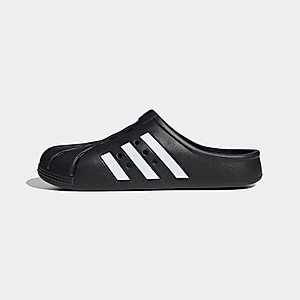 adidas Unisex Adilette Clogs Slide Sandal, Core Black/White/Core Black, 7 US Women/6 US Men