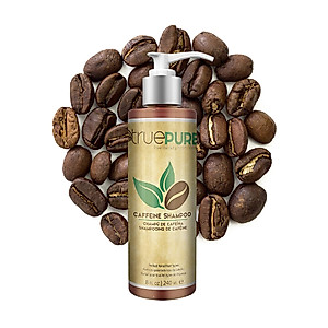 TruePure Hair Bundle - Caffeine Shampoo 8oz + Argan Oil Conditioner 8oz + Biotin Hair Growth Serum 2oz