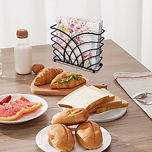 The Amador Store Napkin Holder, Stainless Steel Paper Napkins Holder for Kitchen, Table Decor, Standing Modern Napkin Holder for Restaurant & Outdoor Use, Upright Napkin Holder (Black)