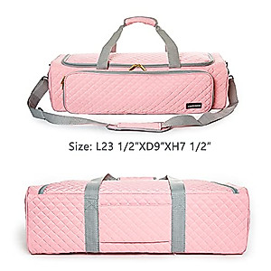 AMOIGEE Carrying Case for Cricut Explore Air 2, Cricut Maker 3, Cricut Explore 3, Pink Storage Organizer for Cricut accessories, Quilted Cricut Bag Only