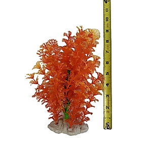 Gingerbread Pet Supply Vibrant Orange Plastic Aquatic Plant for Aquariums