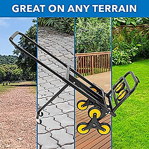 Mount-It! Stair Climbing Dolly - 3 Wheel Stair Climbing Cart | Easily Lift Heavy Items Up and Down Steps | Holds 330 Pounds and Smoothly Rolls on Variety of Surfaces - Portable Dolly for Stairs