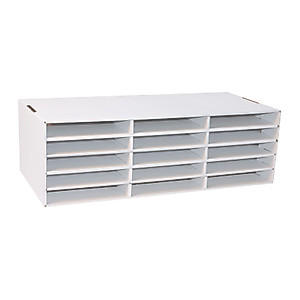Classroom Keepers 9" x 12" Construction Paper Storage, White, 9-3/8"H x 29-1/4"W x 12-7/8"D, 1 Unit