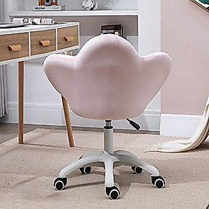 MayNuo Office Chair Gaming Chair Computer Chair Ergonomic Adults Computer Chair Petal Swivel Chair with Soft Seat,Adjustable Desk Chair Upholstered Armchair for Bedroom Living,Home Offi/Gray/33*42*35C